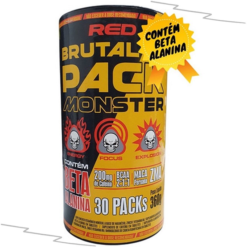 Pack Monster RED Brutal 30 Packs 300g - atacadao maromba
