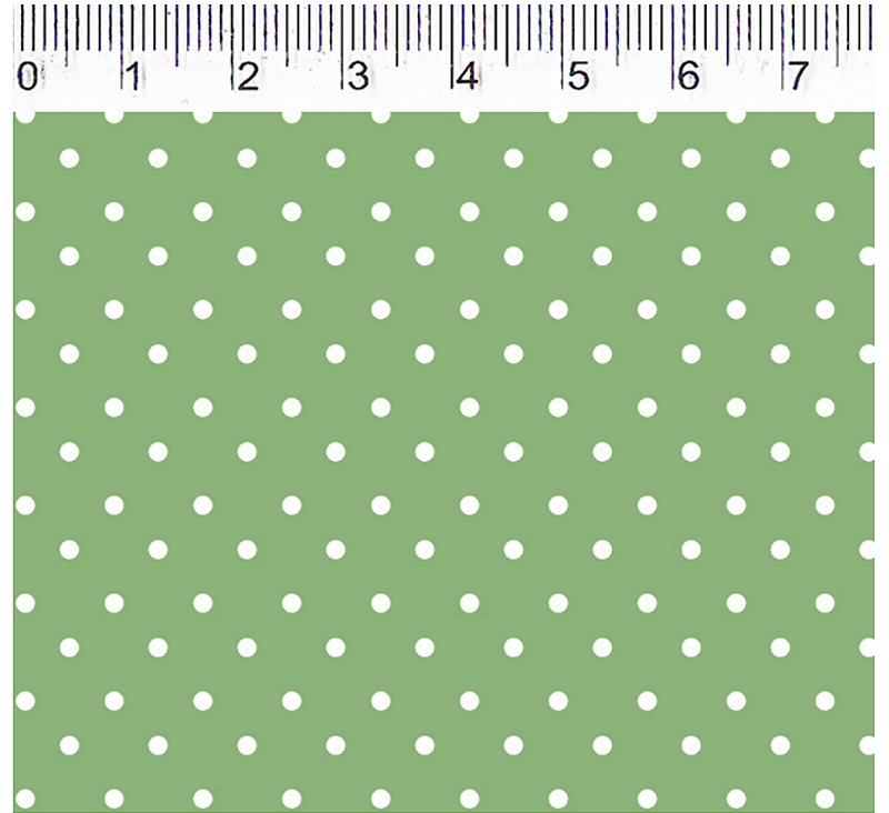 TRICOLINE VERDE CLARO 100% ALGODÃO ESTAMPADA PLUS POÁ - MAIS AMOR TECIDOS