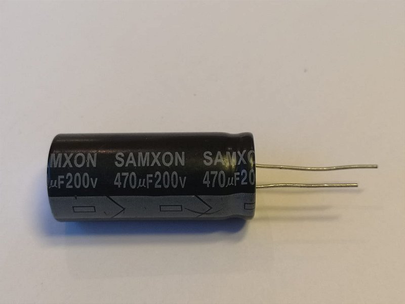 Capacitor Eletrolítico 470UF/200V FIO 22x40 105°C SAMXON - Power ...