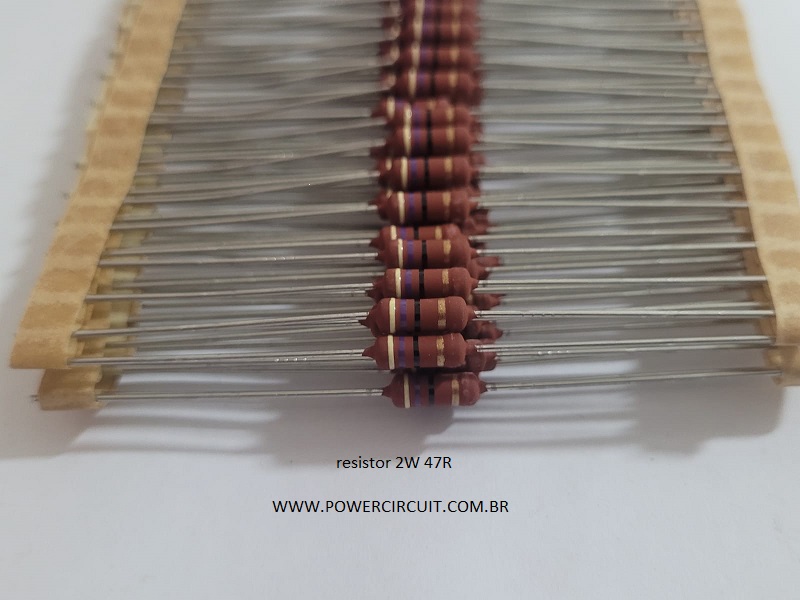 Resistor 47R 2W 5% ROYAL - Power Circuit - Componentes Eletrônicos