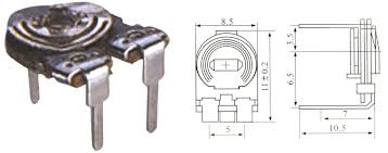 Trimpot HORIZONTAL 10K MINI 10MM - Power Circuit - Componentes Eletrônicos