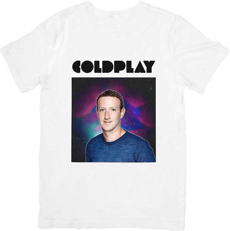 Camisa Coldplay Mark Zuckeberg - Memestilo Loja Online