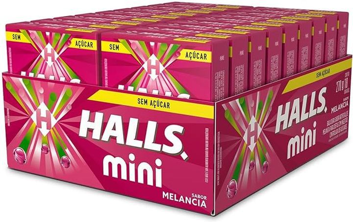 Bala Halls Mini Sabor Melancia - Display com 18 UN de 15G - Loja de ...
