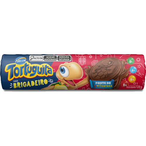 Biscoito Recheado Arcor Tortuguita Sabor Brigadeiro - Embalagem com ...
