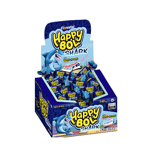 Chiclete Happy Bol Shark Florestal 140G - Loja de festa Cabral e Sousa