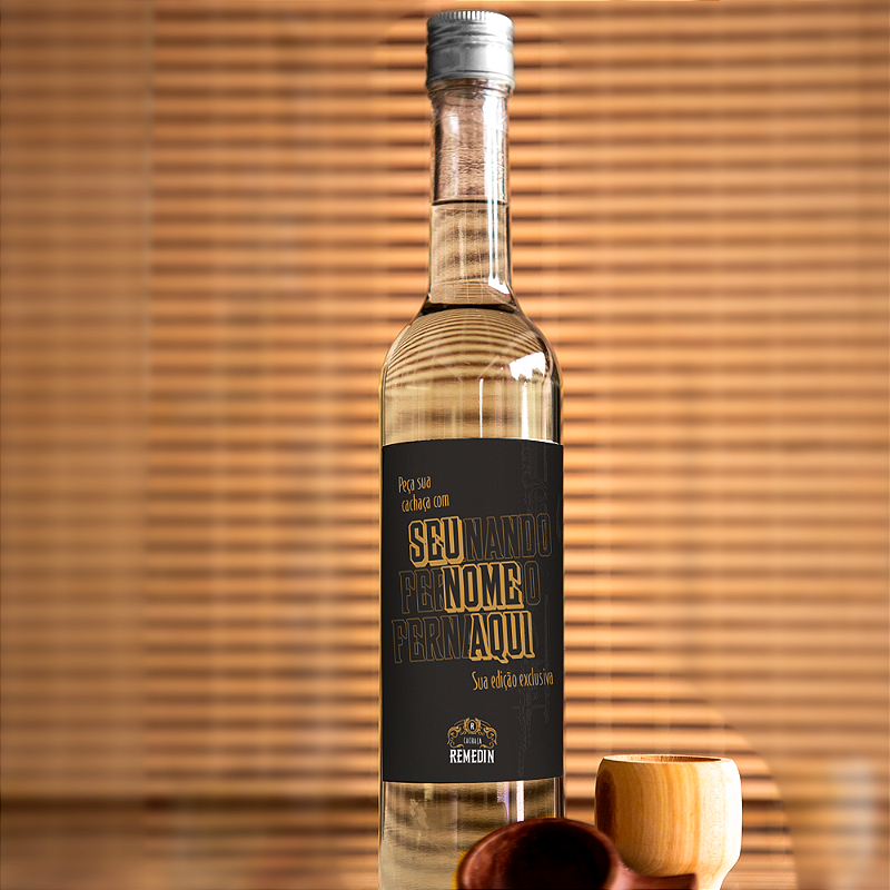 Remedin Prata Personalizada 500ml - Remedin Cachaça