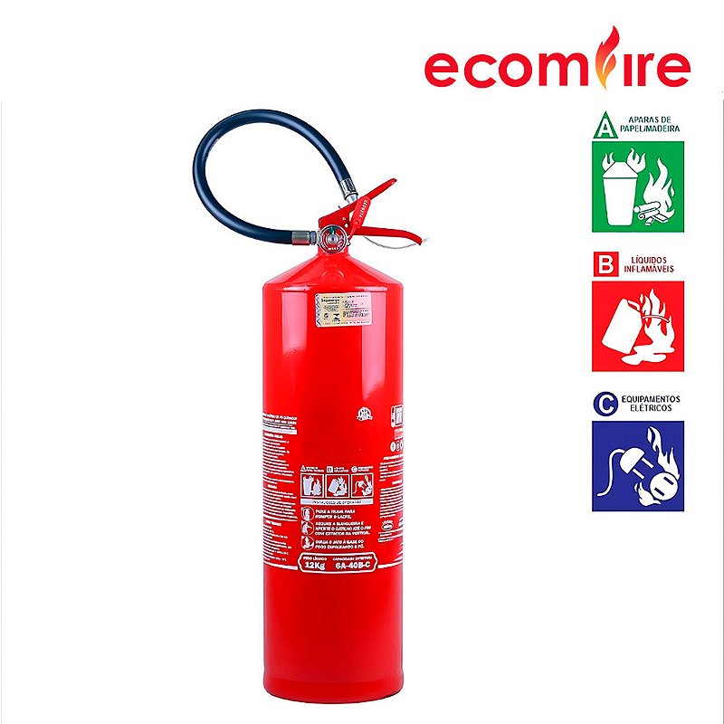 Extintor de pó quimico 12 kg ABC - 6A 40BC - Ecomfire Loja De ...