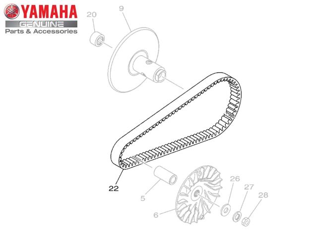 CORREIA EMBREAGEM DA NMAX 160 2017 A 2020 ORIGINAL YAMAHA (CONSULTAR ...
