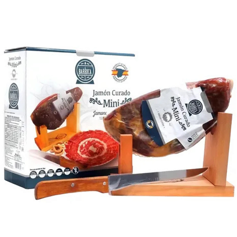 Kit Mini Jamon Presunto Serrano Curado España 1kg - Bacalhau Azeite & Cia