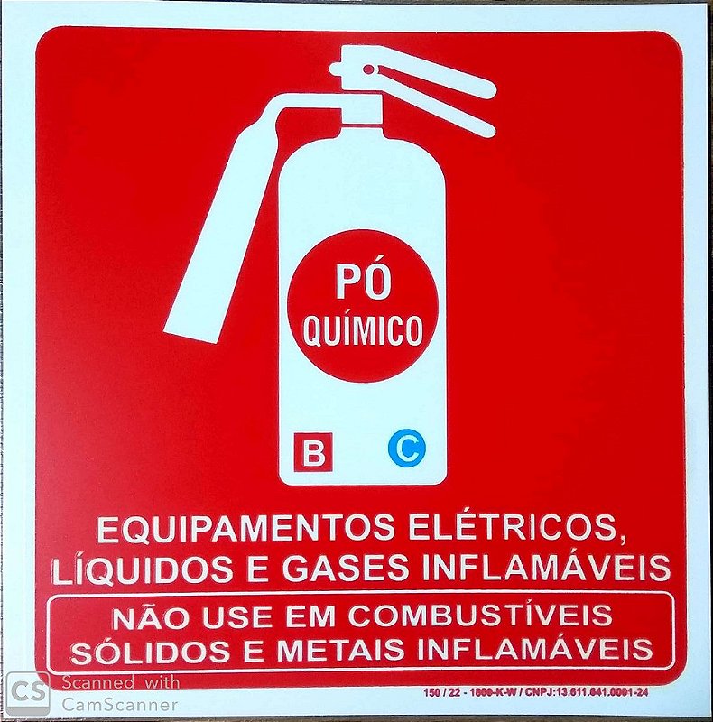PLACA INDICATIVA DE EXTINTOR PÓ BC - LDP Extintores