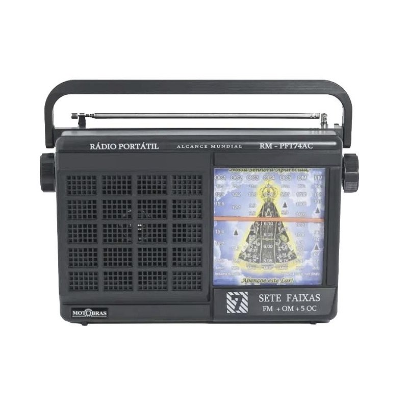 Rádio Portátil RM-PFT74AC Fm/om/5oc 7 Faixas - MOTOBRÁS - Kalifa Prime