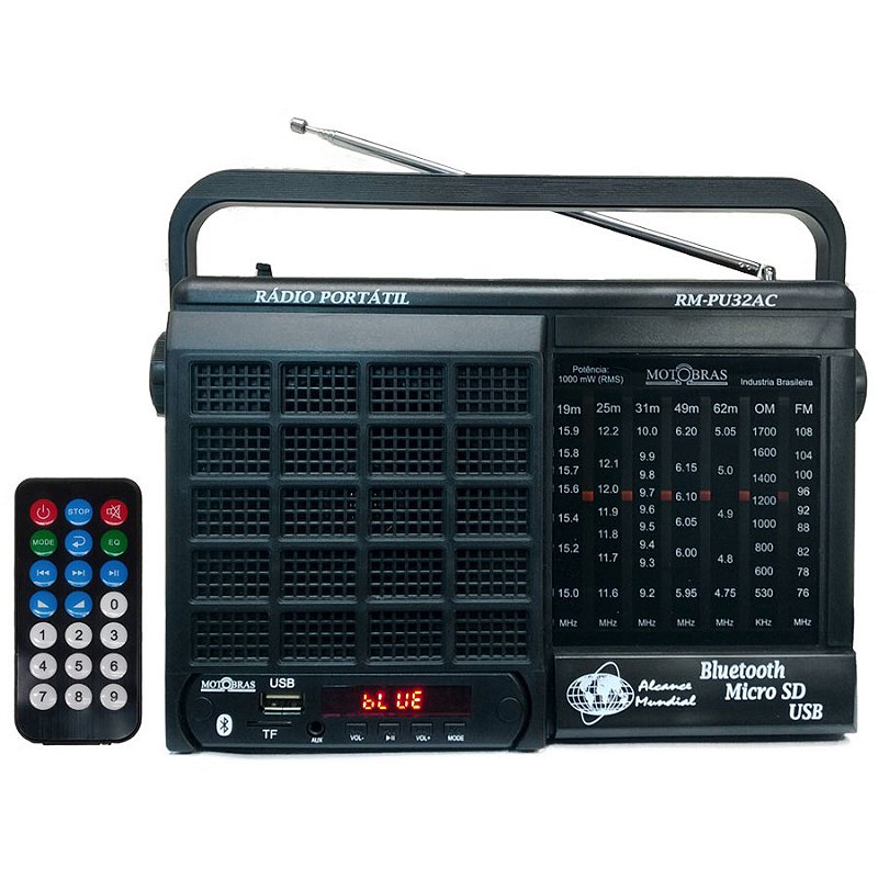 Rádio RM-PU32AC 7 Faixas USB SD Bluetooth - MOTOBRAS - Kalifa Prime