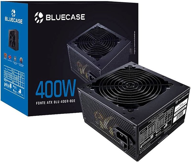 FONTE 400W GAMER 80 PLUS BRONZE 400W BLU400R-82E BLUECASE - Vidacom
