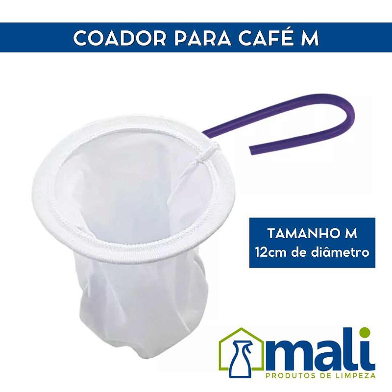 Coador Para Café de Pano Com Cabo Tamanho M - Médio - 12 Centímetros de ...