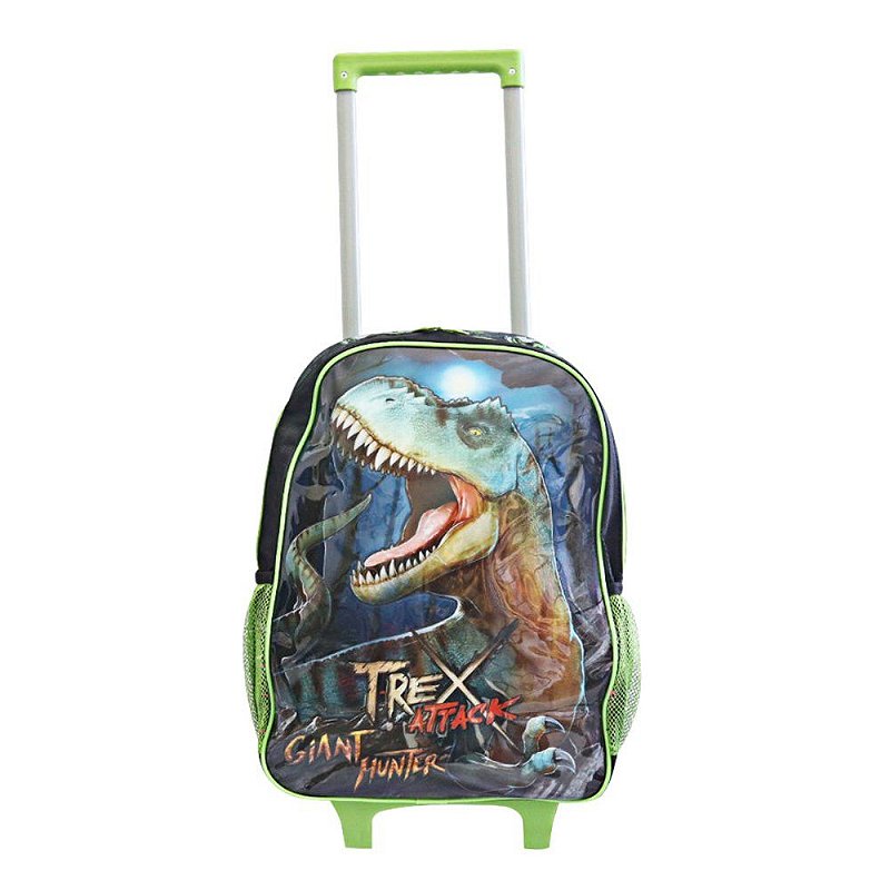Mochila Escolar de Rodinhas Dinossauro T-Rex - TheLele Kids