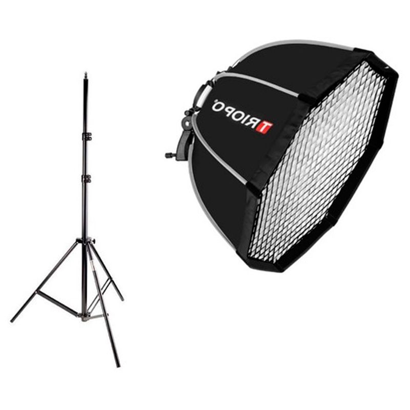 Softbox Octabox Triopo Flash Speedlite 120cm + Tripé 2,10m - Loja da Câmera