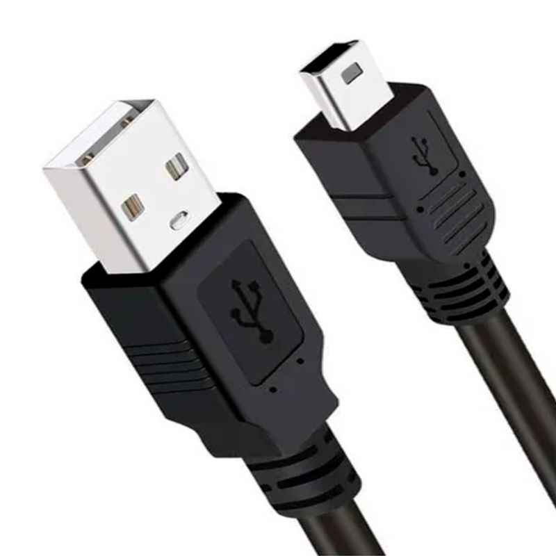 Cabo Usb 2.0 Macho X Usb Mini 5 Pinos Macho 100cm Preto V3 - Loja da Câmera