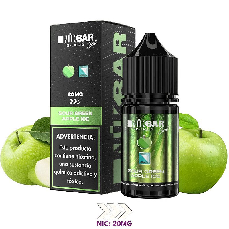 Nic Salt Nikbar 30ml / 20mg - Sour Green Apple Ice - Warpod Store - Uma ...
