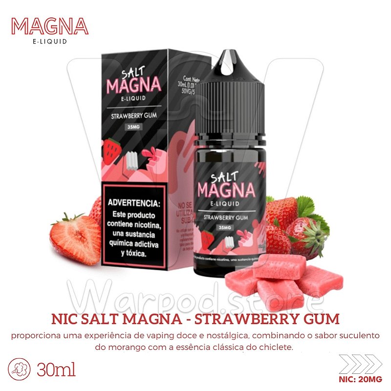 Nic Salt Magna 30ml / 20mg - Strawberry Gum - Warpod Store - Uma Guerra ...