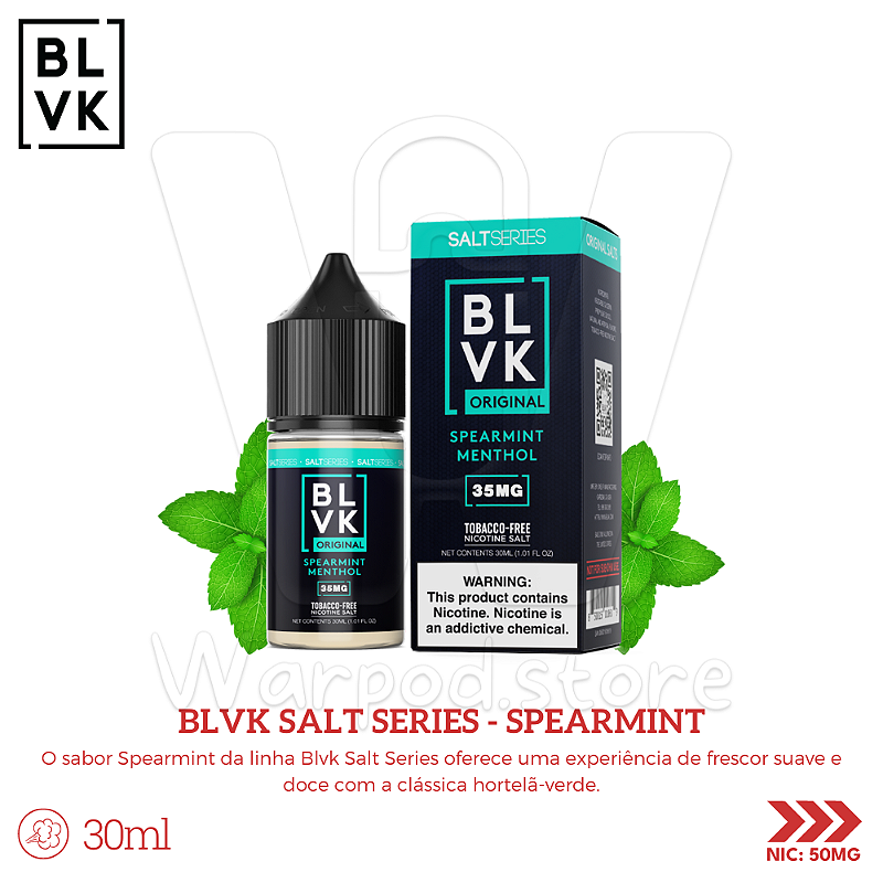 Nic Salt Blvk Salt Series 30ml / 50mg - Spearmint - Warpod Store - Uma ...
