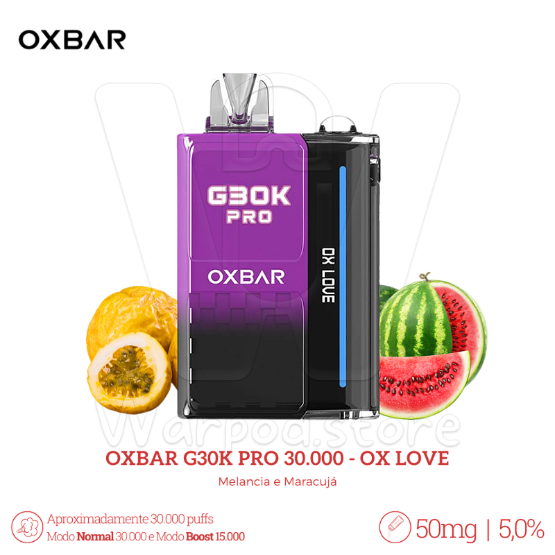 Pod Desc Oxbar G30K Pro 30.000 - Ox Love - Warpod Store - Uma Guerra de Sabores