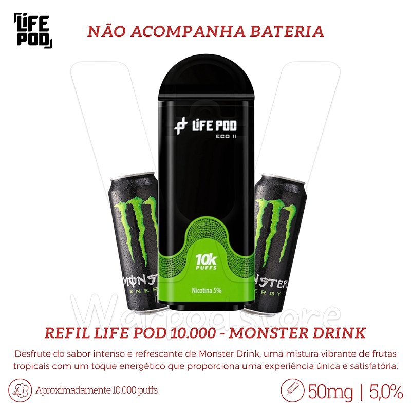 Refil Desc Life Pod Eco II 10.000 - Monster Drink - Warpod Store - Uma ...