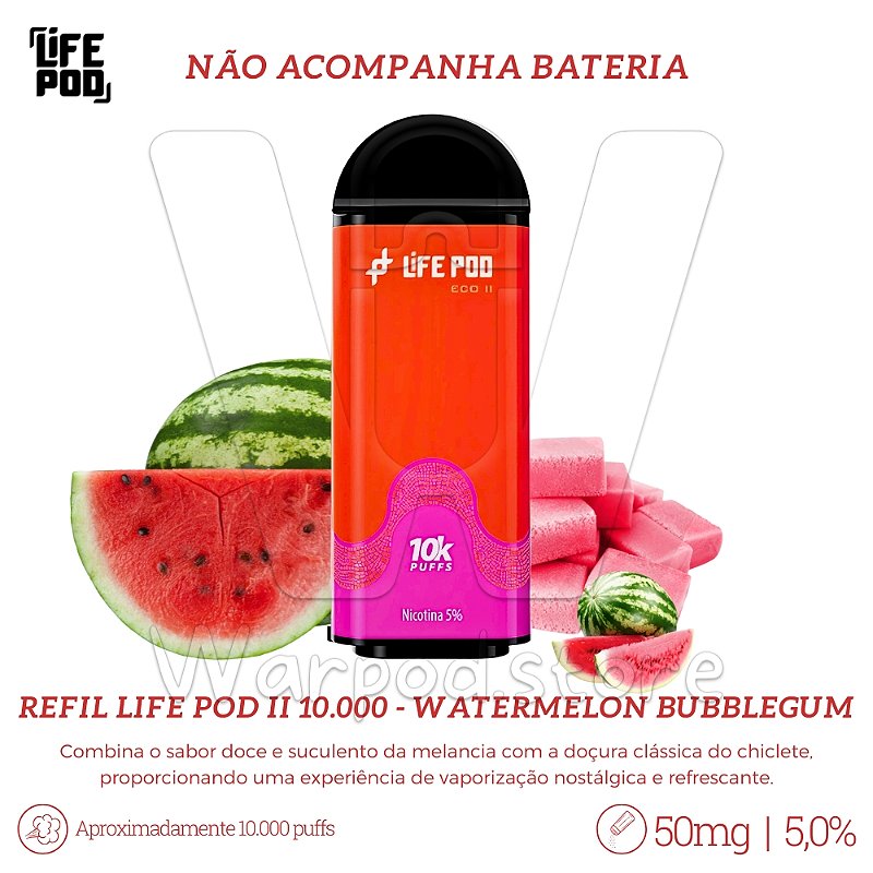 Refil Desc Life Pod Eco II 10.000 - Watermelon Bubblegum - Warpod Store ...