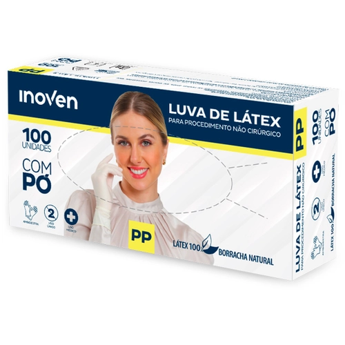 Luva Látex Procedimento Não Cirúrgico Com Pó 100un Plug Med Hospitalar