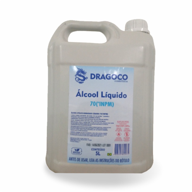 Álcool 70 líquido Dragoco 5 litros - Granclean - Produtos higiene e ...