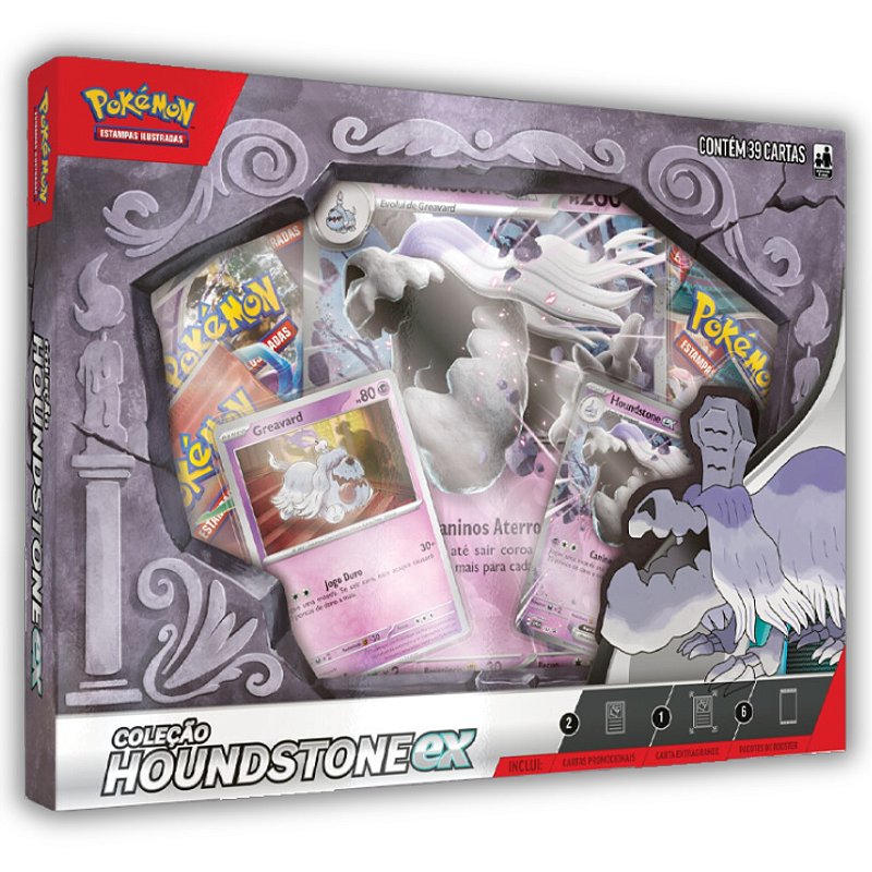 Box Coleção Pokémon Houndstone ex - Gato Gingado Card Shop - Pokémon ...