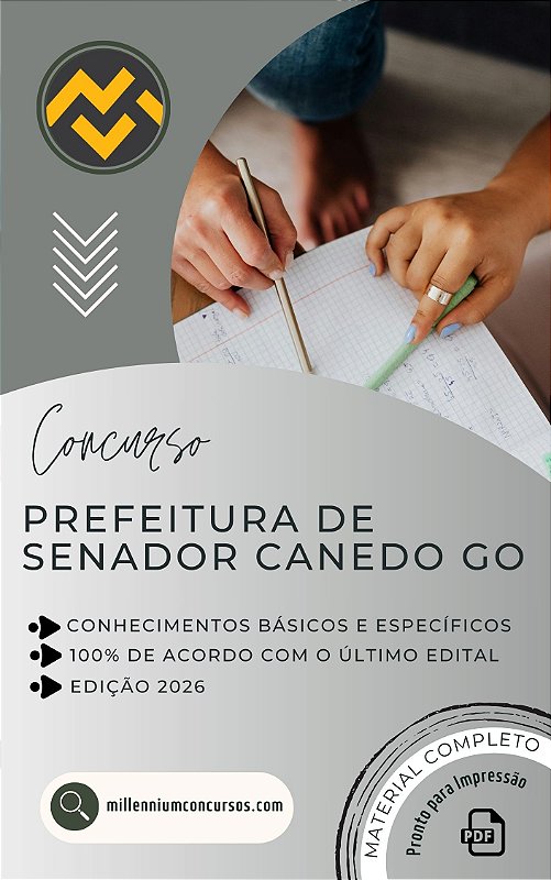 Apostila PREFEITURA DE SENADOR CANEDO 2026 Analista Saúde Enfermeiro ...