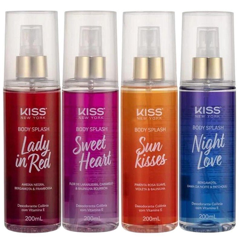 KIT BODY SPLASH KISS NEW YORK 200ML C/4 - Teruya - Cosméticos e Perfumaria