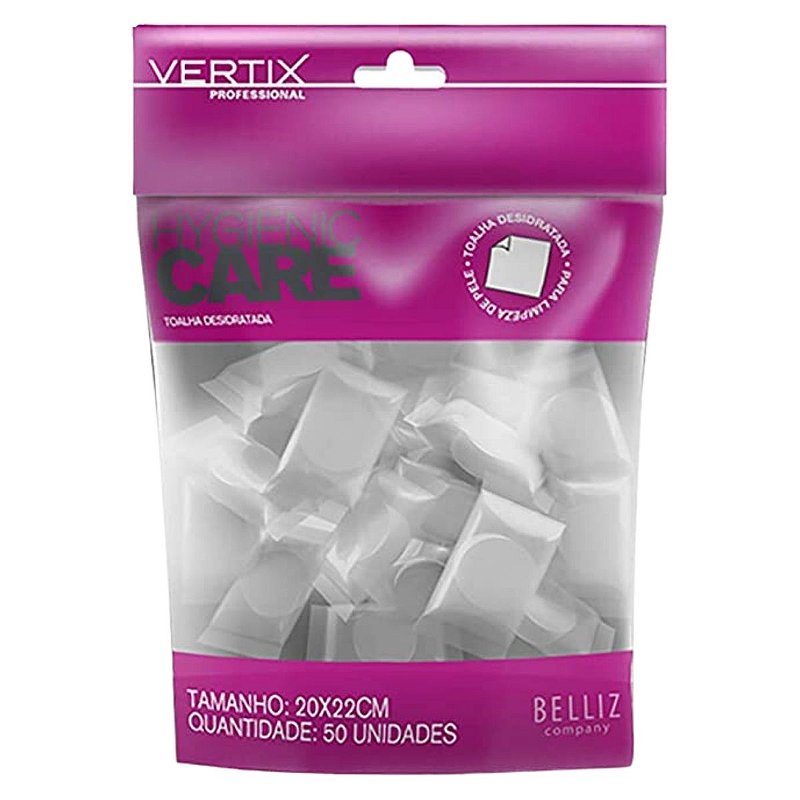 TOALHA DESIDRATADA VERTIX HYGIENIC CARE C/50 UN - Teruya - Cosméticos e ...