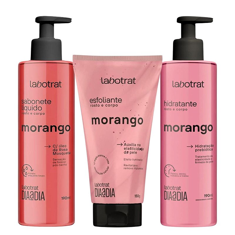 KIT LABOTRAT ROSTO E CORPO MORANGO C/3 - Teruya - Cosméticos e Perfumaria