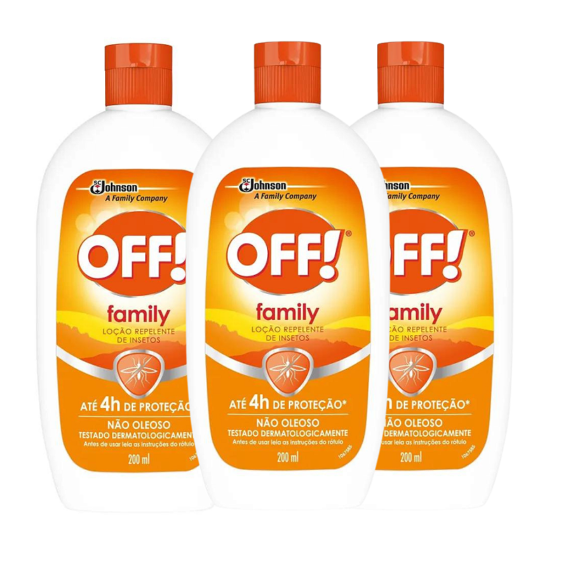 Kit Loção Repelente de Insetos Johnson Off! Family Com 3 200ml - Teruya ...