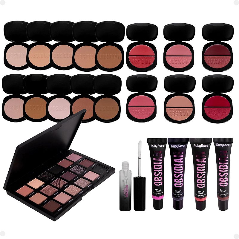 Kit Ruby Rose Obsidian Com 22 - Teruya - Cosméticos e Perfumaria