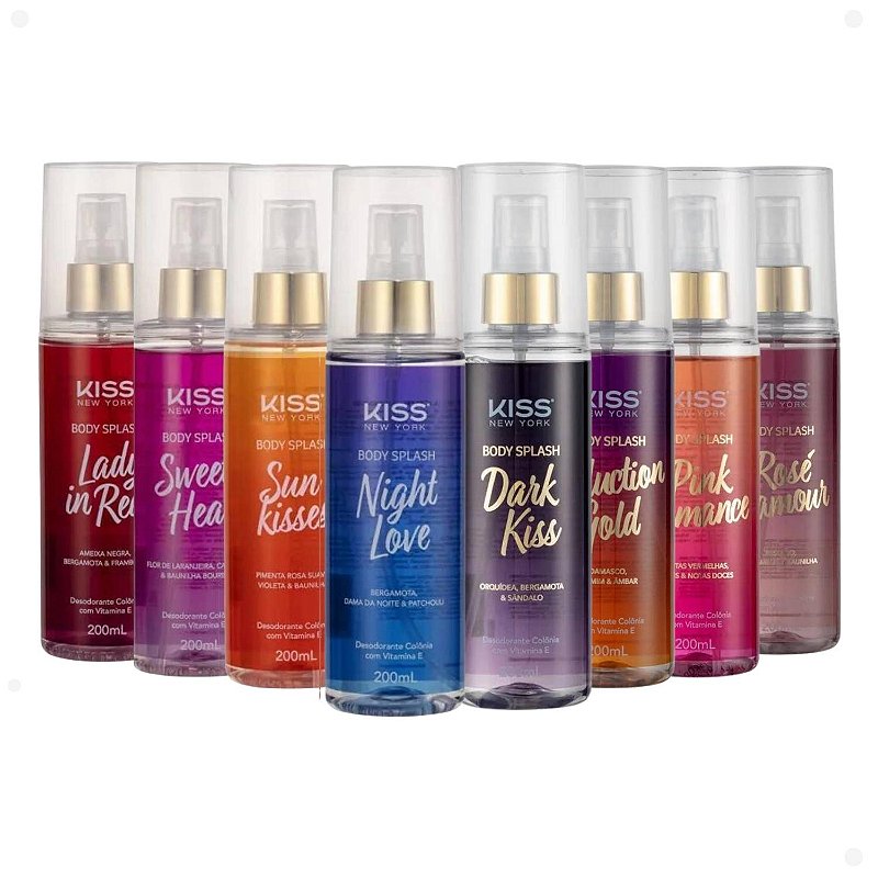 Kit Body Splash Kiss New York Com 8 200ml - Teruya - Cosméticos e Perfumaria
