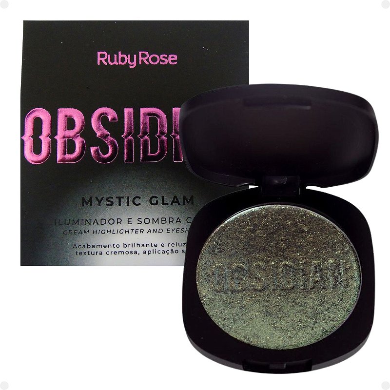Iluminador e Sombra Cream Ruby Rose Obsidian Mystic Glam Emerald Hb ...