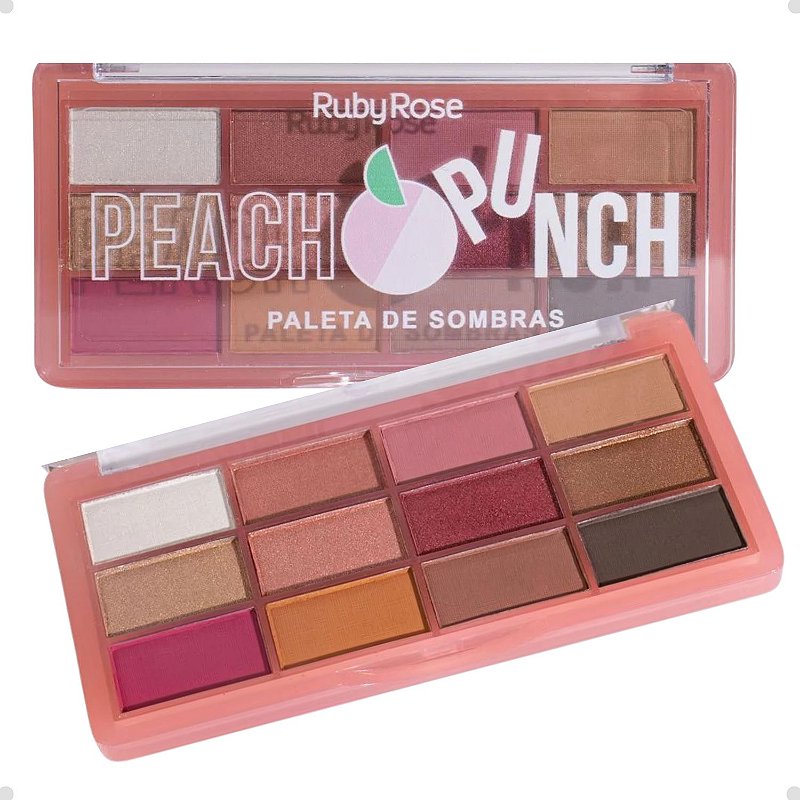 Paleta de Sombras Ruby Rose Peach Punch 12 Cores HB-1093 - Teruya ...