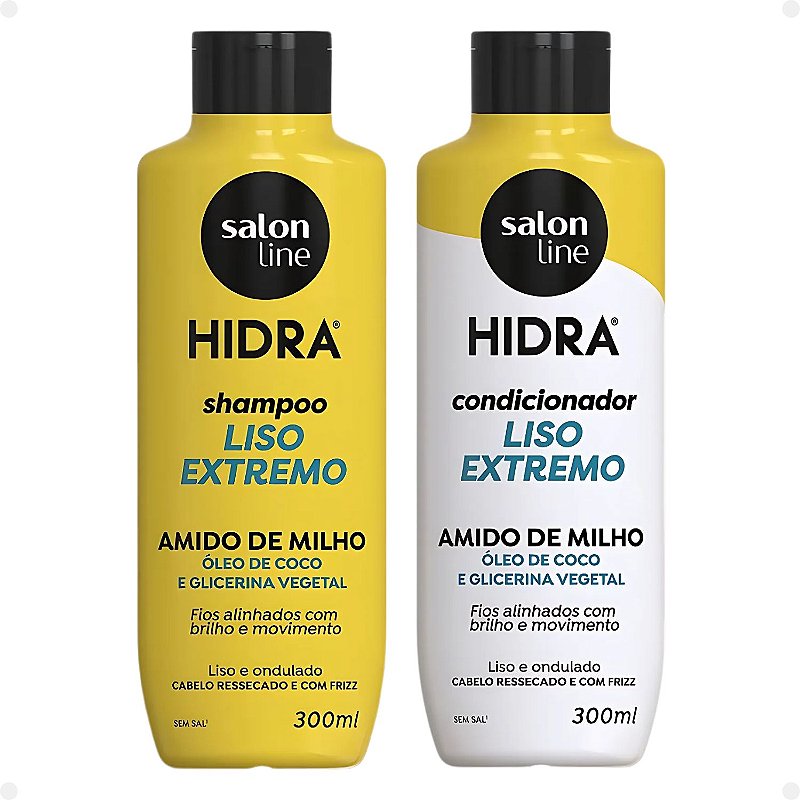 Salon Line Hidra: Shampoo e Condicionador Liso Extremo 300ml - Teruya ...