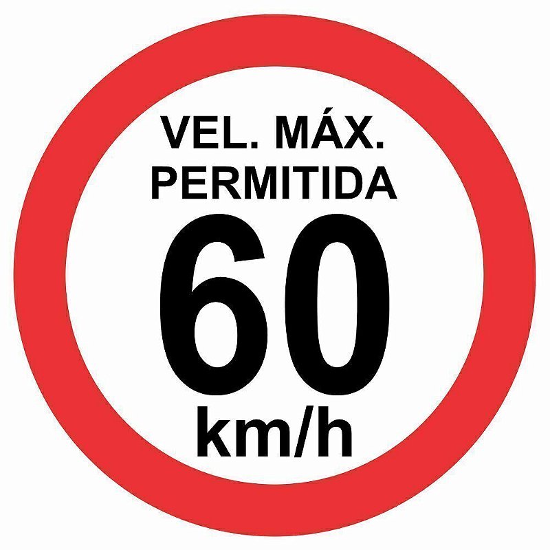 Adesivo velocidade controlada 60 km/h - Sinal Center - Empresa de ...