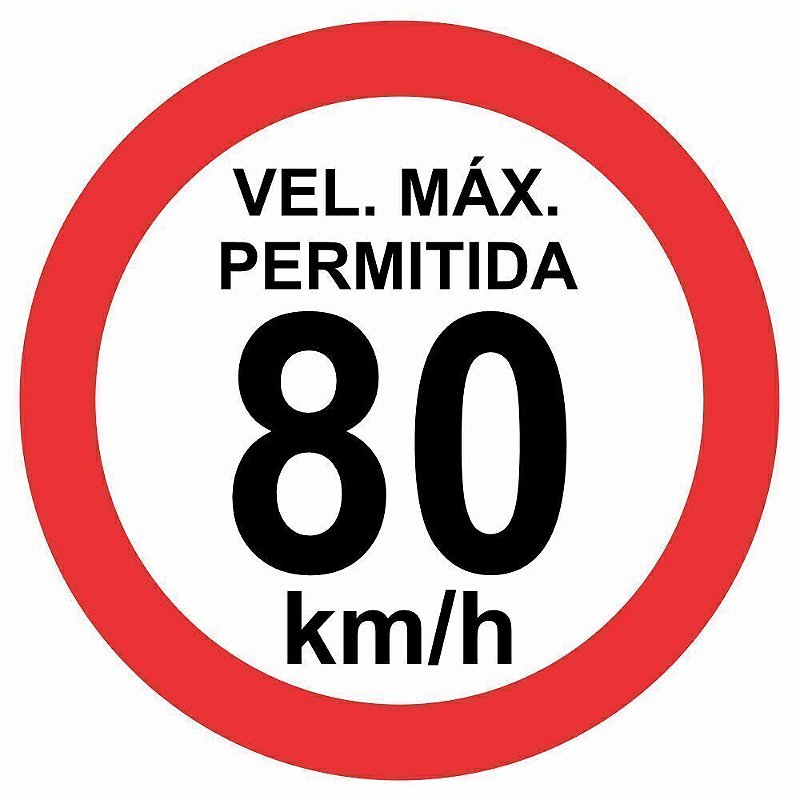 Adesivo velocidade controlada 80 km/h - Sinal Center - Empresa de ...