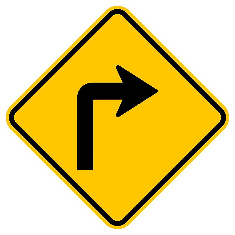 Placa curva acentuada à direita A-1b - Sinal Center - Empresa de ...