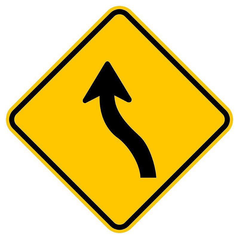 Placa curva em S à esquerda A-5a - Sinal Center - Empresa de Sinalização