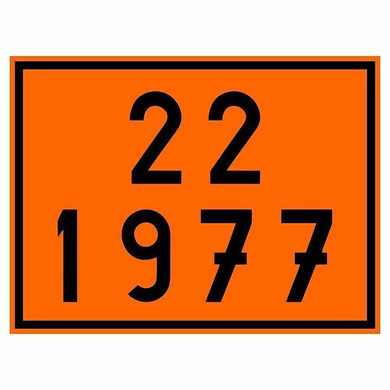 Placa número ONU 22 1977 - Sinal Center - Empresa de Sinalização