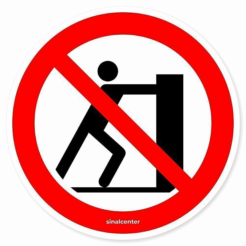 Adesivo de segurança não empurre (10 un.) - Sinal Center - Empresa de ...