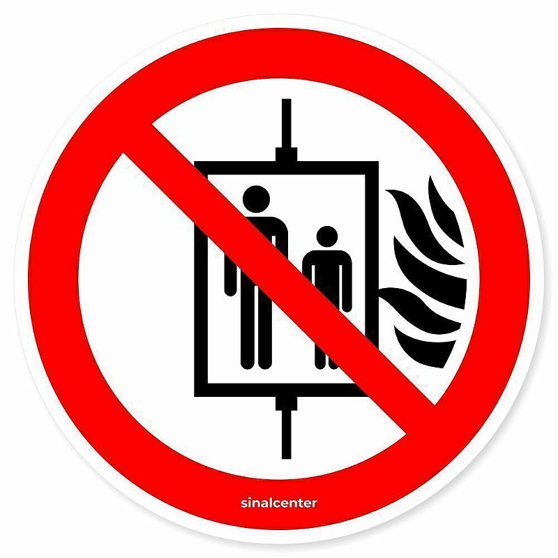 Adesivo de segurança não use elevador em caso de incêndio (10 un ...