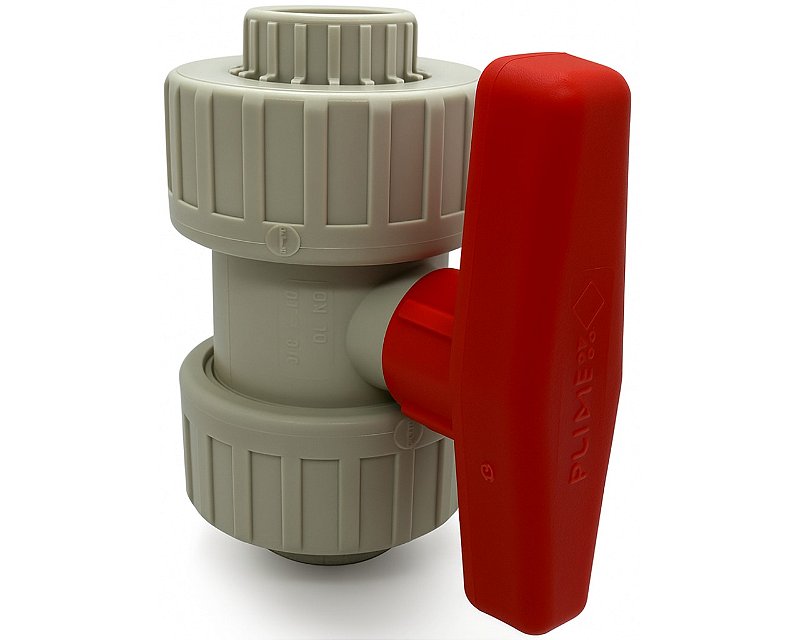 Válvula de Esfera PP-H PTFE-EPDM PN10 D.UNIÃO F/F D.75-2 1/2" SOLDA ...