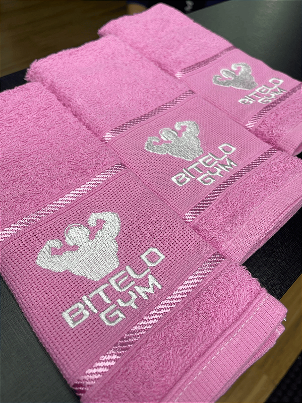 Toalha de rosto Bitelo Gym - 50x29 - Rosa - Loja do Bitelo