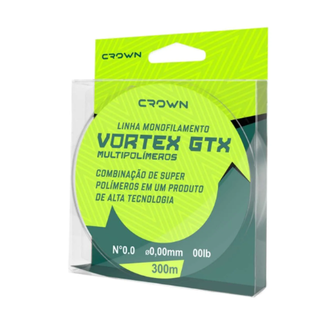 Linha Crown Monofilamento Vortex GTX 300M - 0.40mm - Diniz Pesca